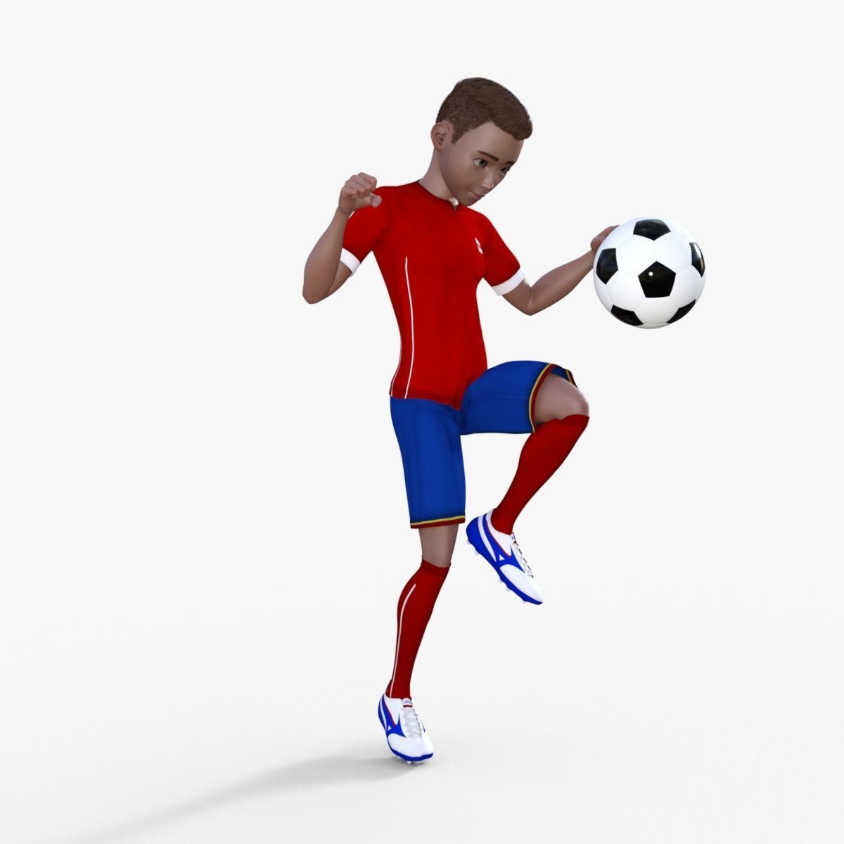 Cartoon Footballer Rigged 3D model rigged | CGTrader