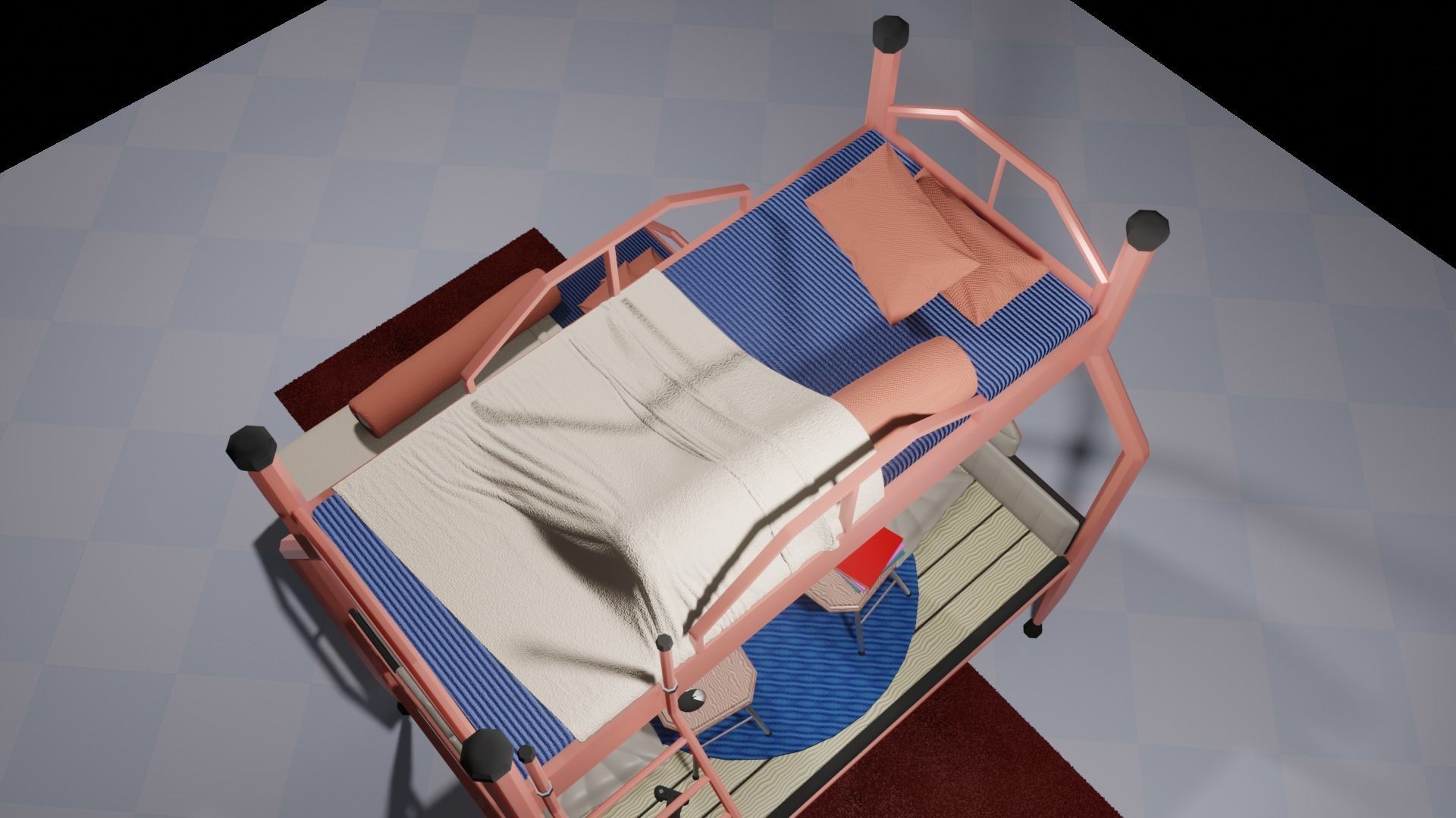 Low poly Two-stage bed free VR / AR / low-poly 3D model | CGTrader