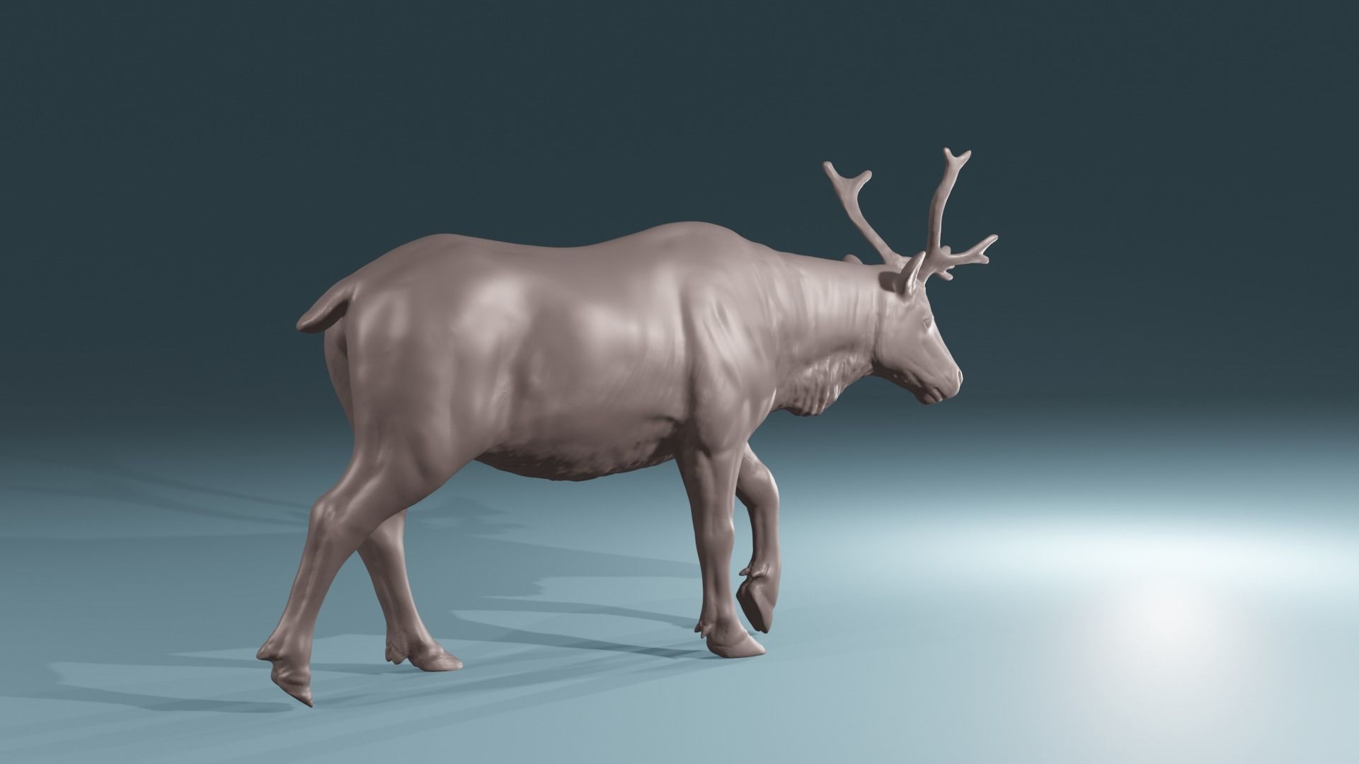 Young realistic Caribou Reindeer high poly for printing 3D model 3D ...