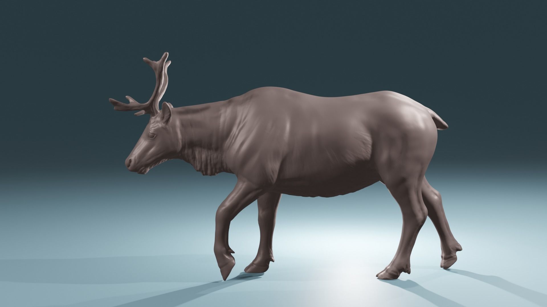 Young realistic Caribou Reindeer high poly for printing 3D model 3D ...