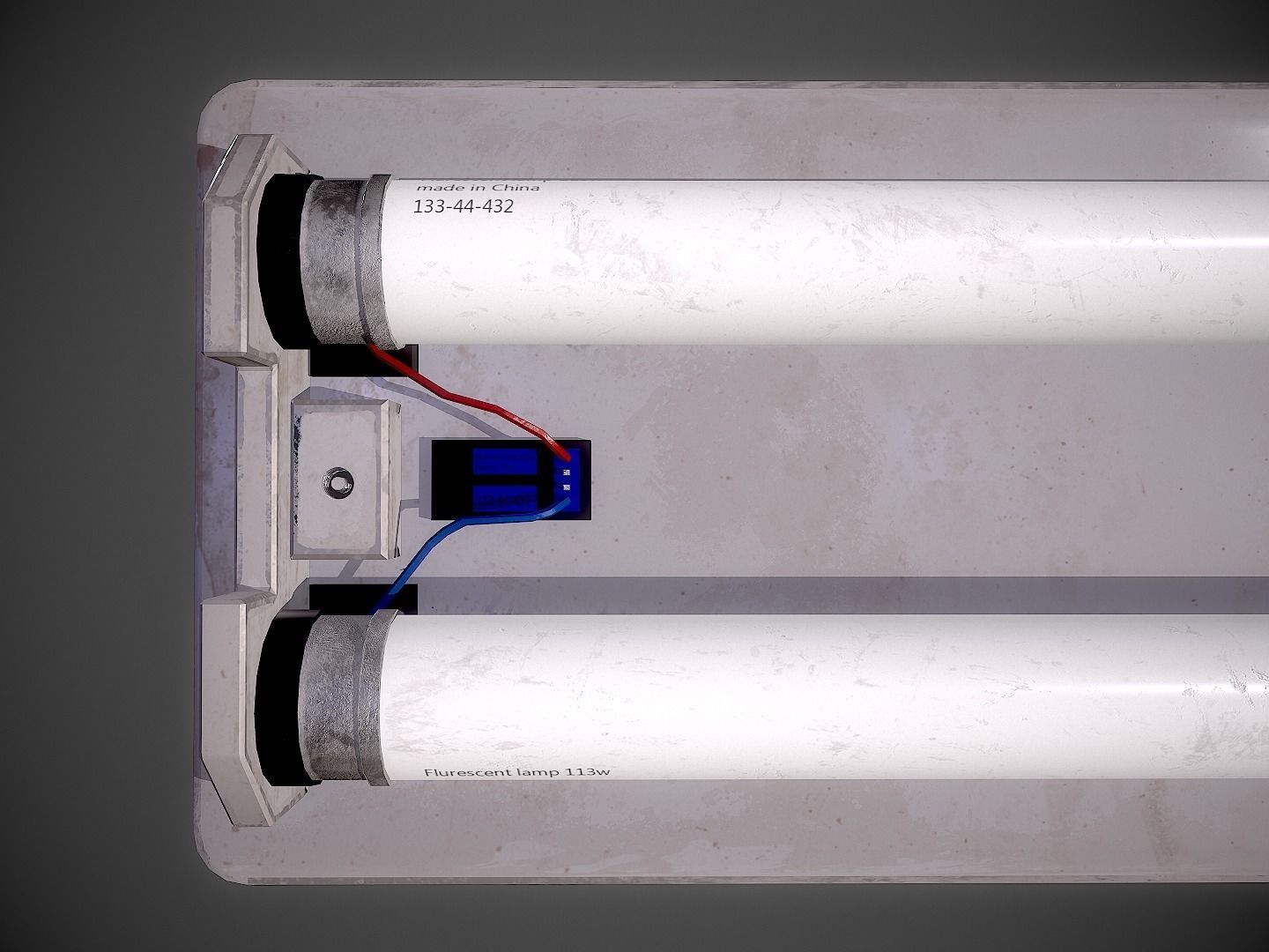 3D model Fluorescent lamp Industrial light bulb wall ceiling lighting ...