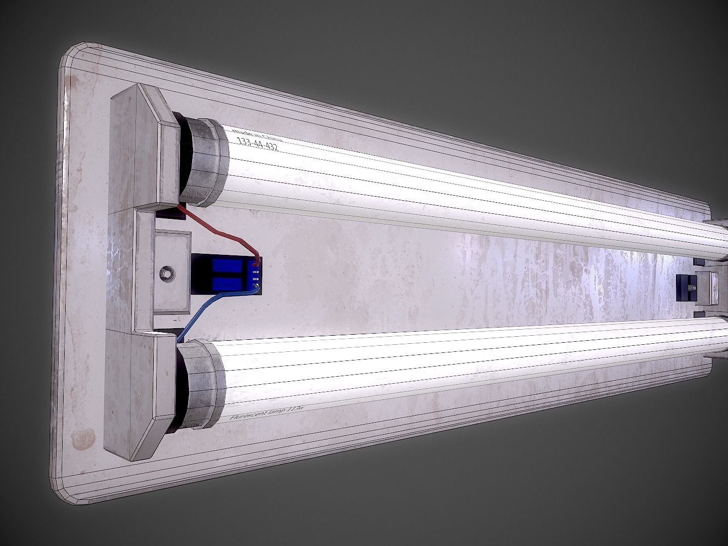 3D model Fluorescent lamp Industrial light bulb wall ceiling lighting ...