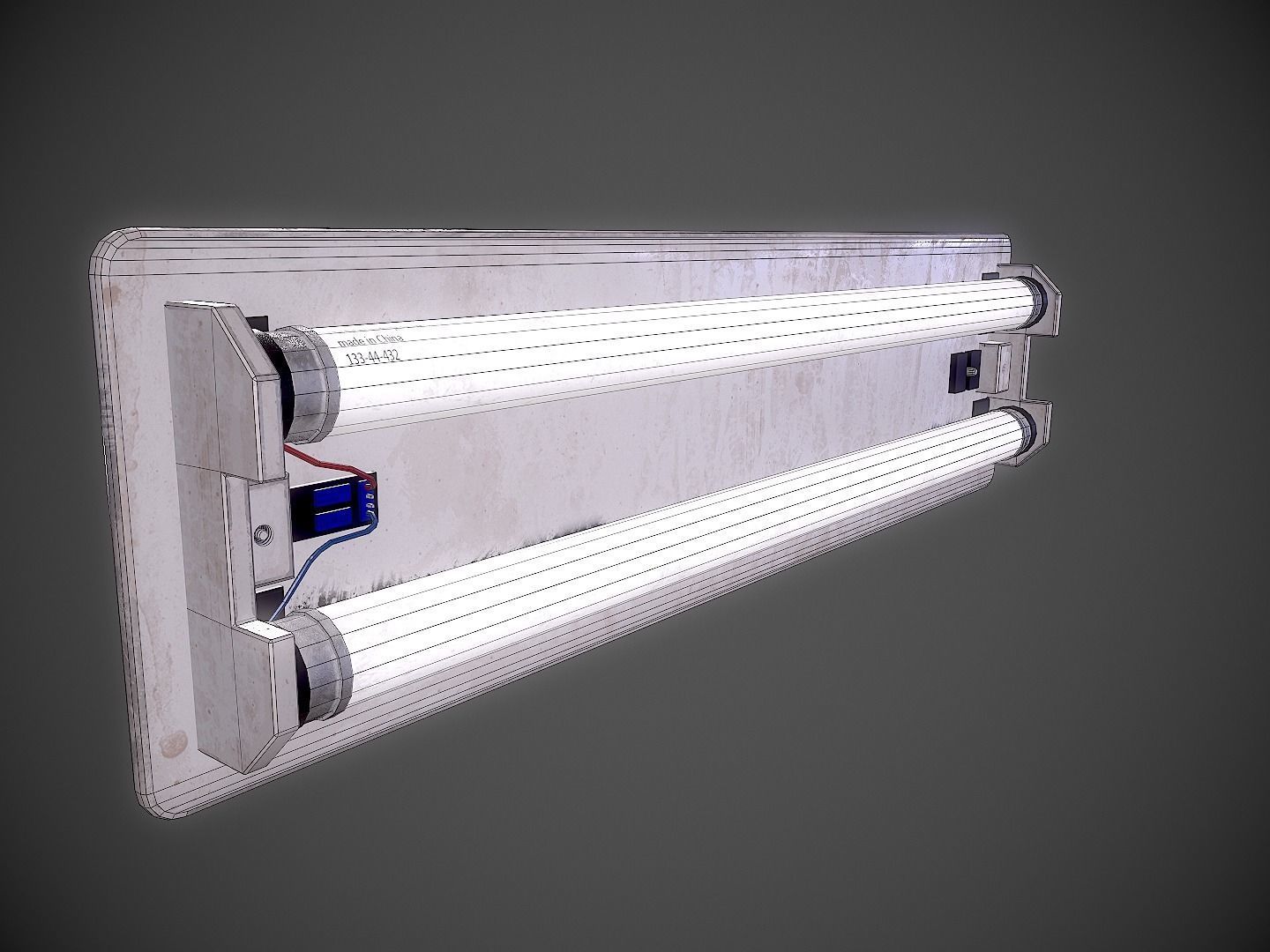 3D model Fluorescent lamp Industrial light bulb wall ceiling lighting ...