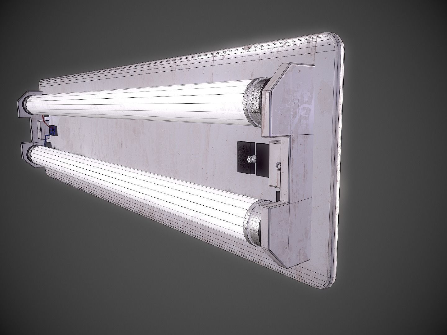 3D model Fluorescent lamp Industrial light bulb wall ceiling lighting ...