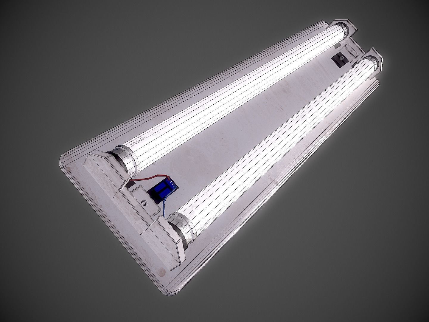 3D model Fluorescent lamp Industrial light bulb wall ceiling lighting ...