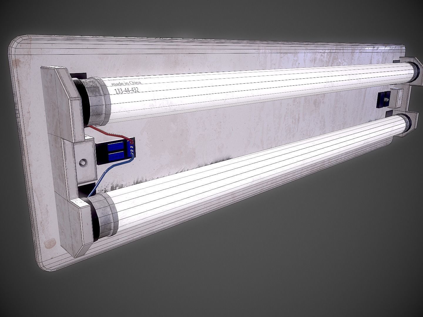 3D model Fluorescent lamp Industrial light bulb wall ceiling lighting ...