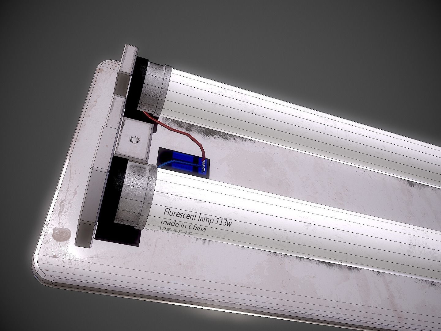 3D model Fluorescent lamp Industrial light bulb wall ceiling lighting ...