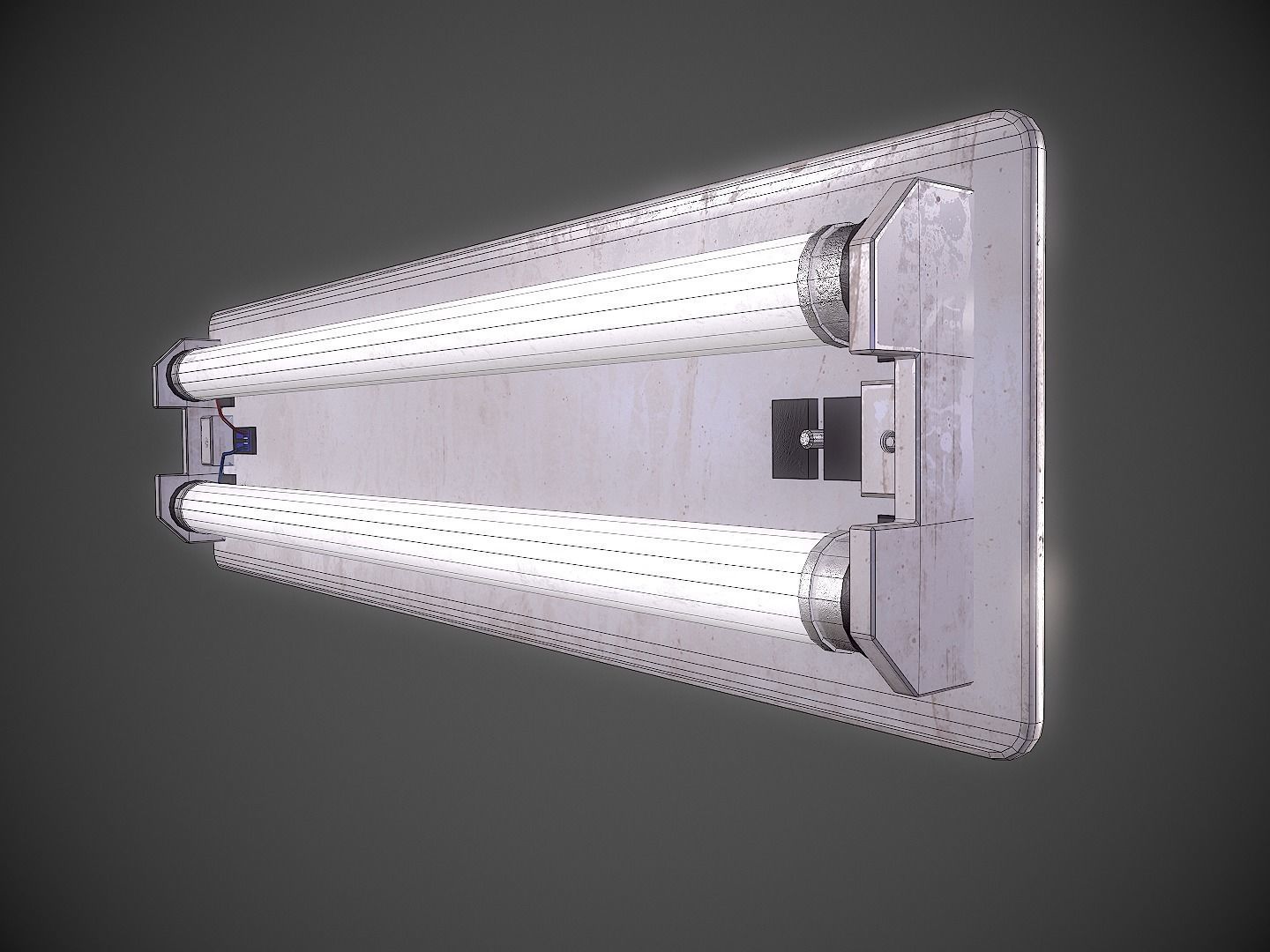 3D model Fluorescent lamp Industrial light bulb wall ceiling lighting ...