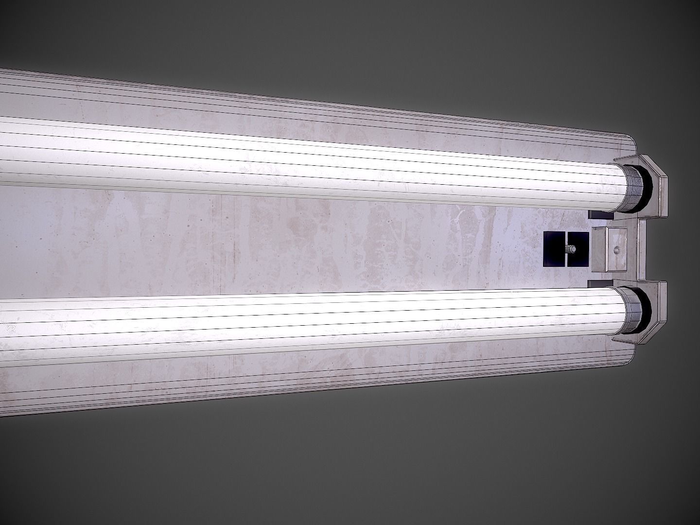 3D model Fluorescent lamp Industrial light bulb wall ceiling lighting ...