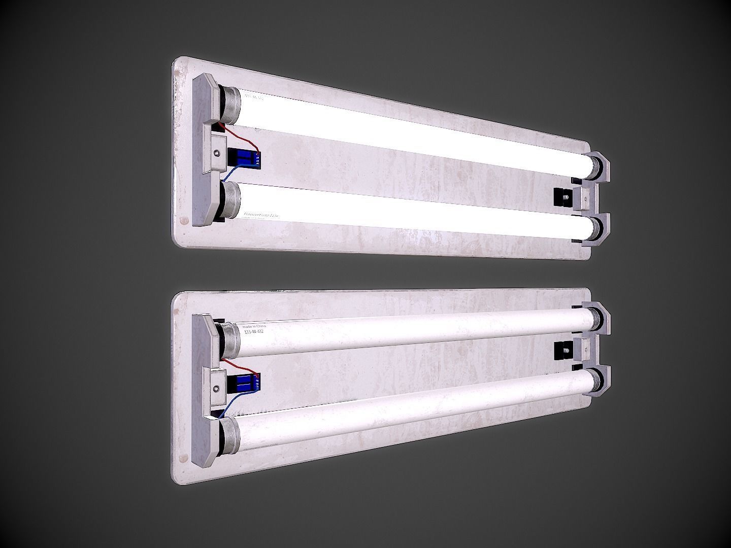 3D model Fluorescent lamp Industrial light bulb wall ceiling lighting ...