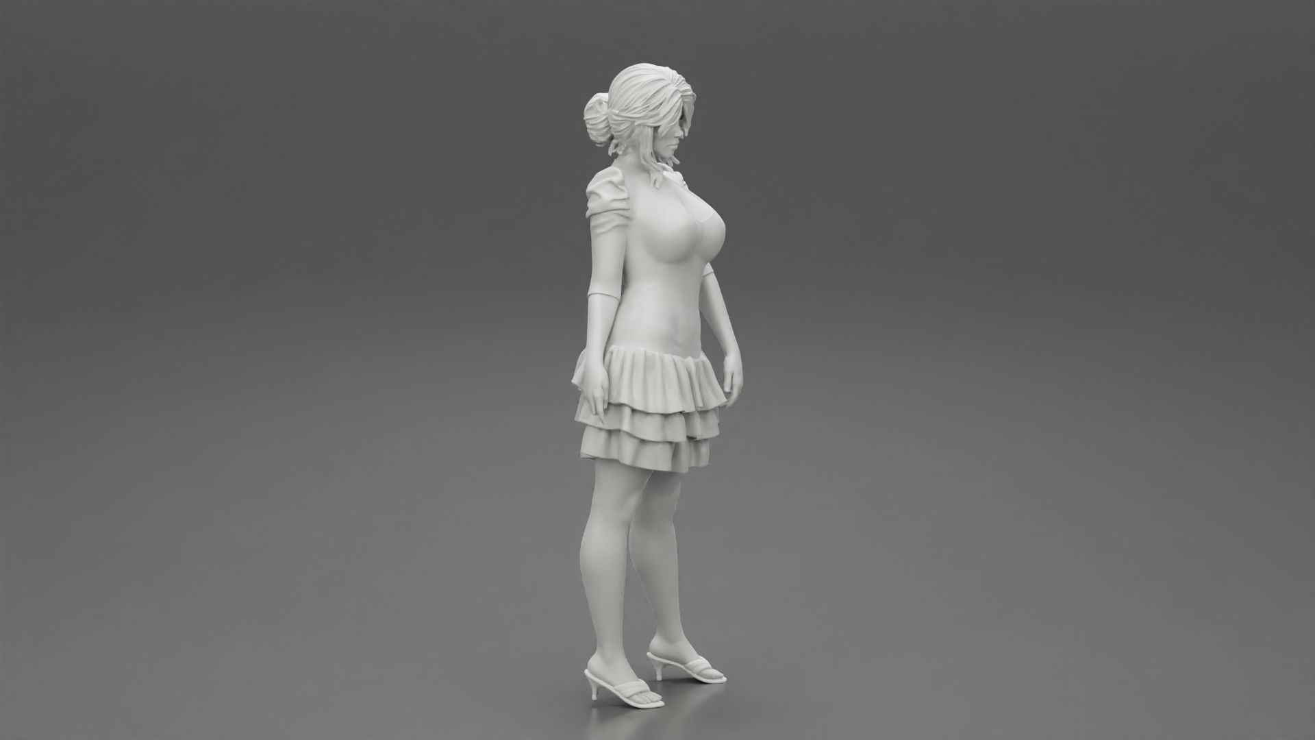 Beautiful lady in elegant robe 3D model 3D printable | CGTrader