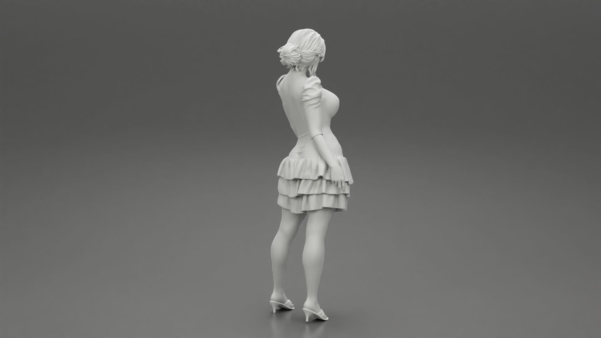 Beautiful lady in elegant robe 3D model 3D printable | CGTrader