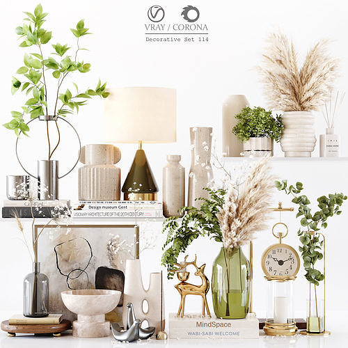 Decorative Set 114 3d Model Cgtrader