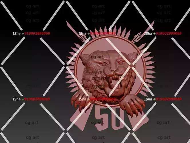 Tiger Head Relief 3D model 3D printable | CGTrader