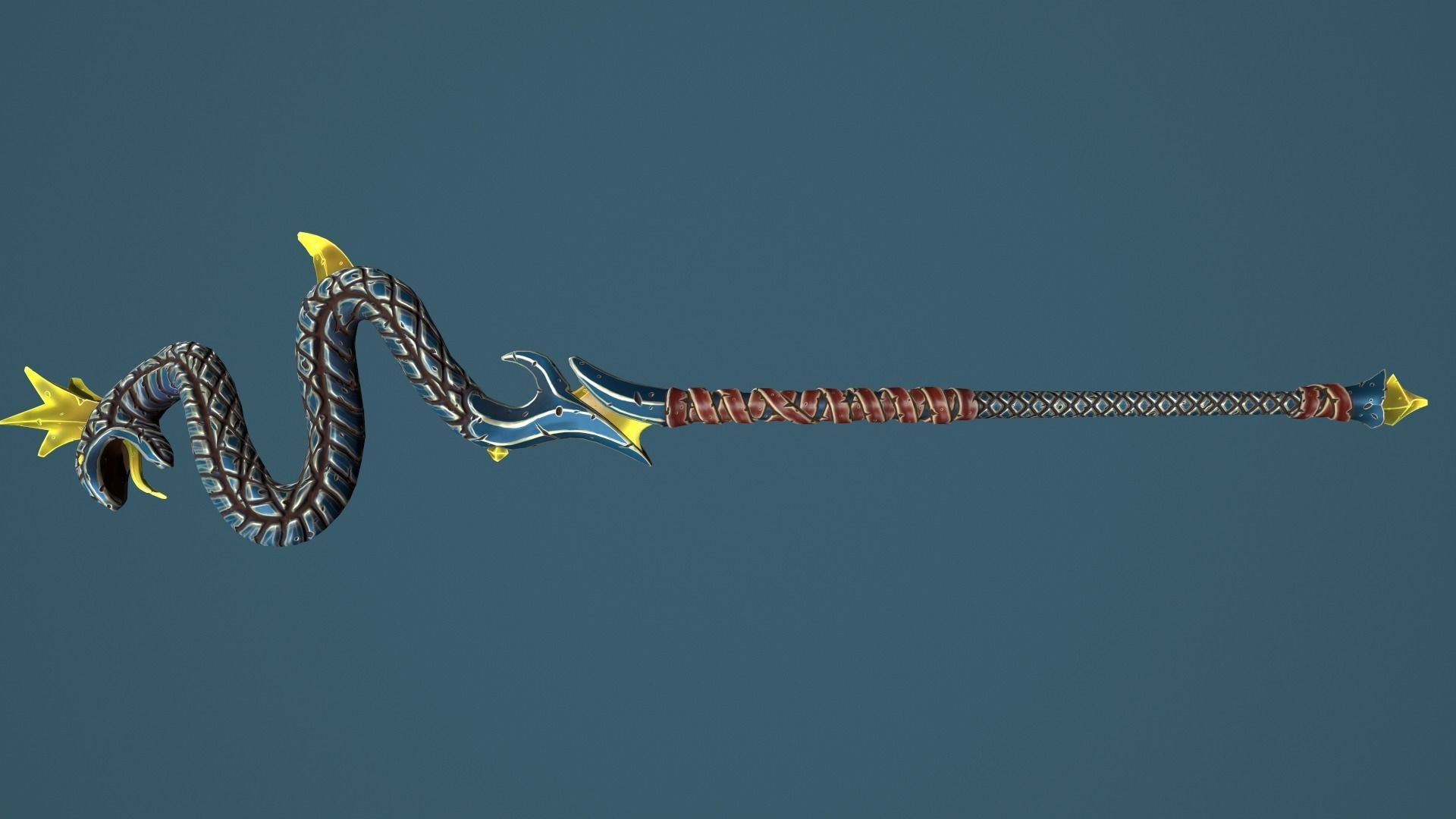 3D model Snake staff 3d print VR / AR / low-poly | CGTrader