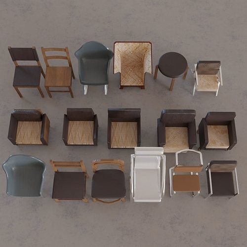 chair collection set of chairs and tables free 3D model | CGTrader
