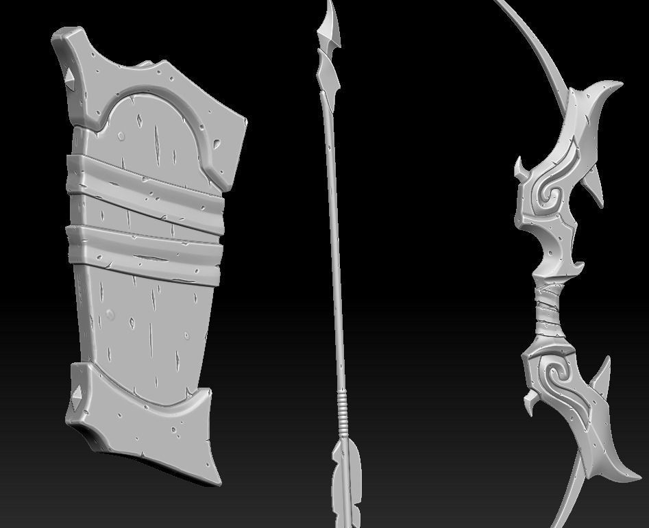 Snake bow and quiver 3d print 3D model 3D printable | CGTrader