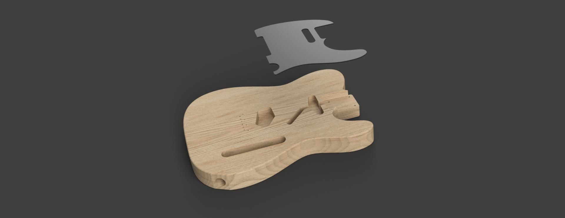 CNC Fender Telecaster Guitar Body 3D CAD Model 3D model | CGTrader