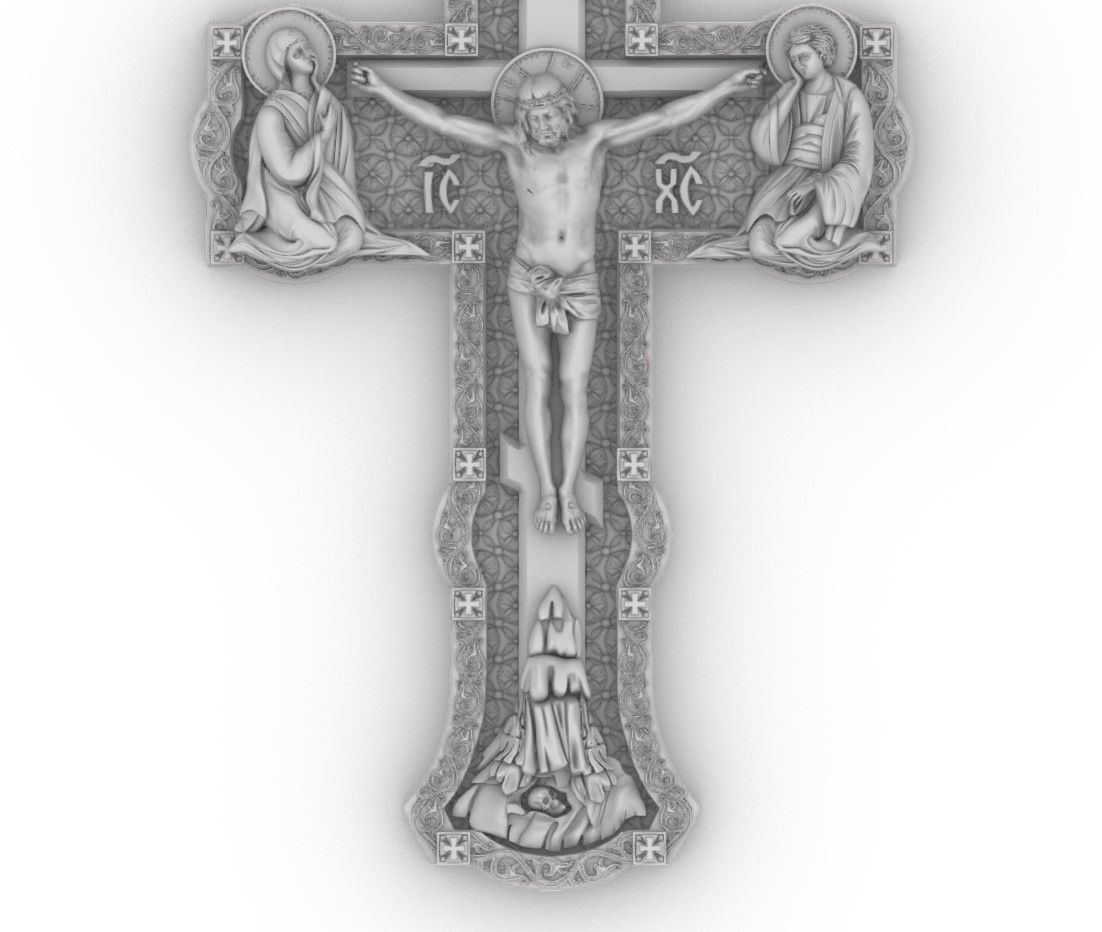 Jesus Christ Cross Engraved Antique Pendant Design 3D model 3D ...