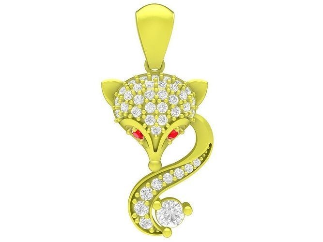 diamond fox pendant 4026 3D model 3D printable | CGTrader
