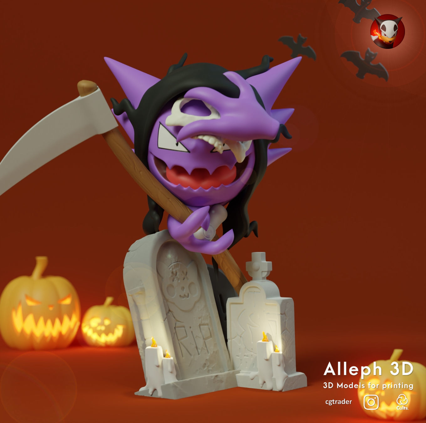 pokemon gastly evolution pack halloween 3D model 3D printable | CGTrader