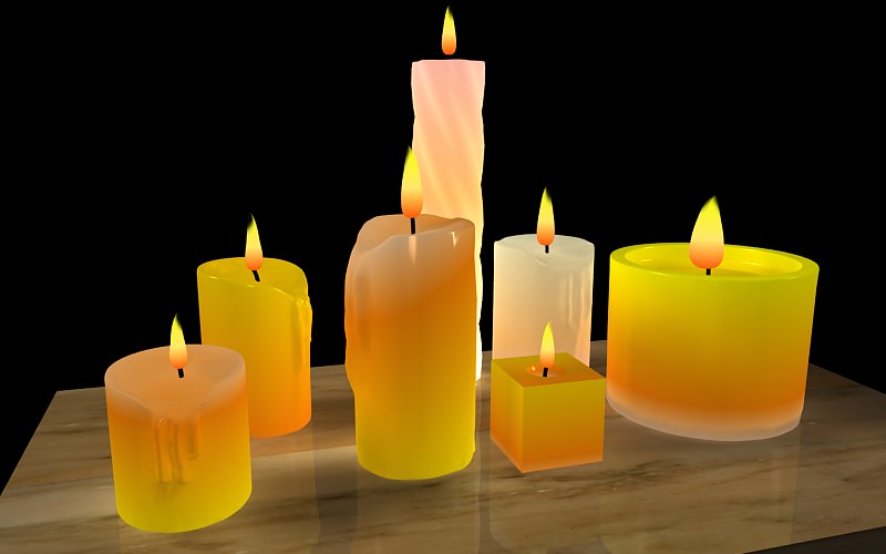 Candles flames 3D Model animated .max - CGTrader.com