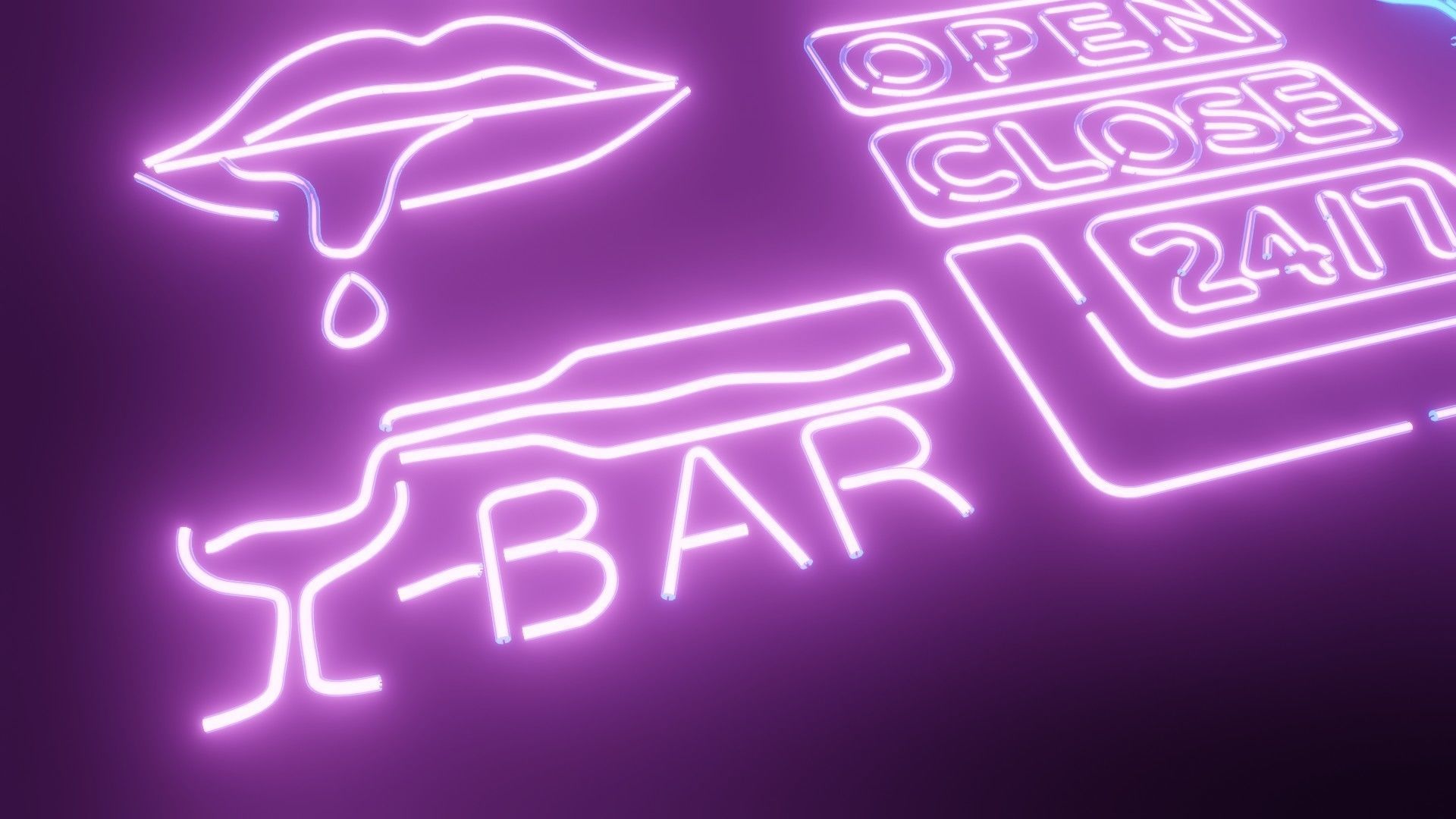 over 50s Neon Lights Asset collection for blender 3D model | CGTrader