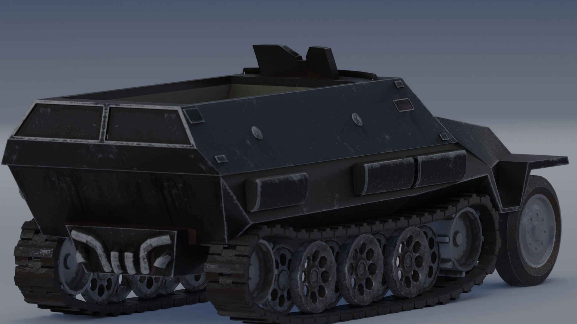 3D model German WW2 Half-Track Military Vehicle - SD KFZ 251 VR / AR ...