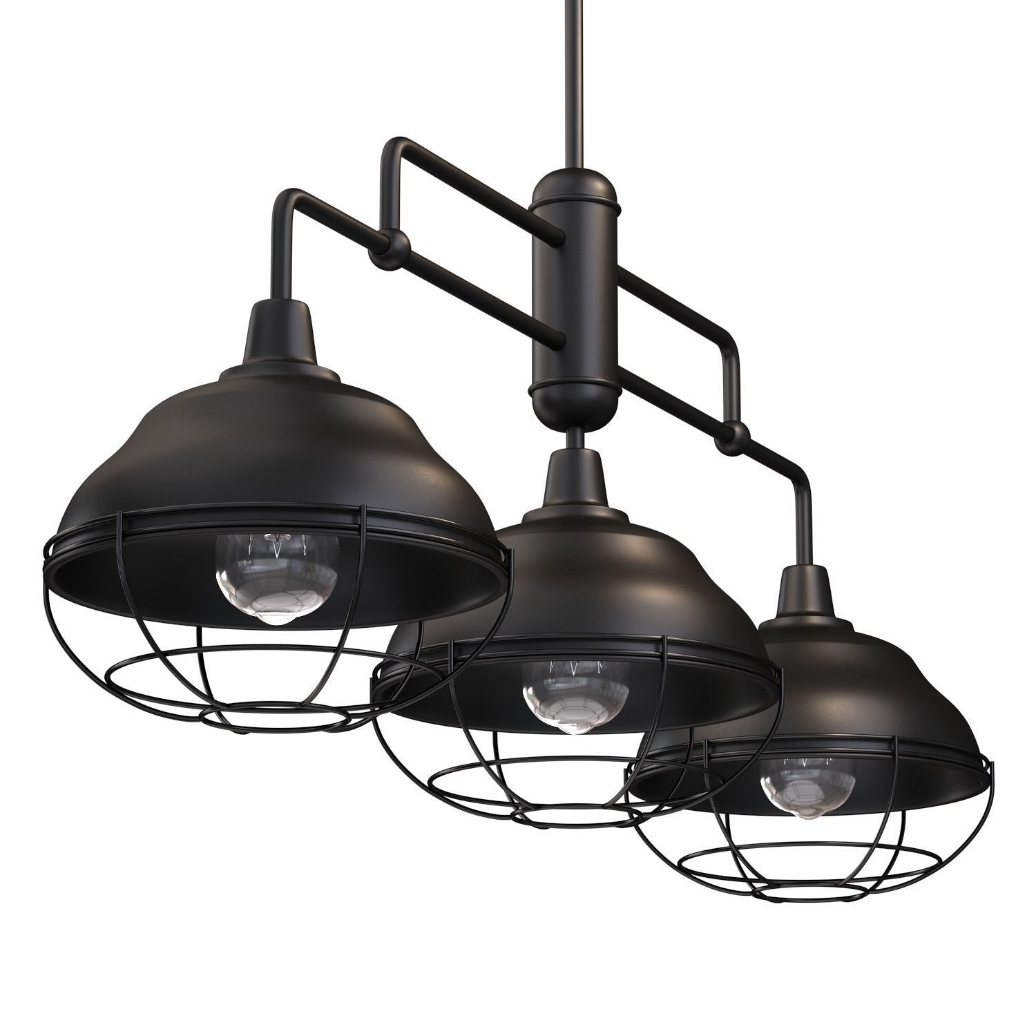 3D model Levi Industrial Farmhouse Iron Linear LED Pendant by Jonathan ...