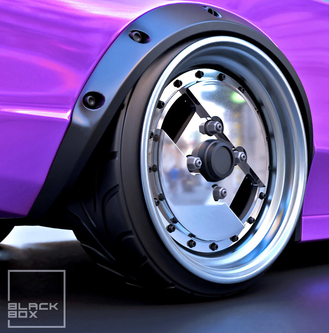 GLA WHEEL SET 3 OFFSETS separated HUB 3D model 3D printable | CGTrader