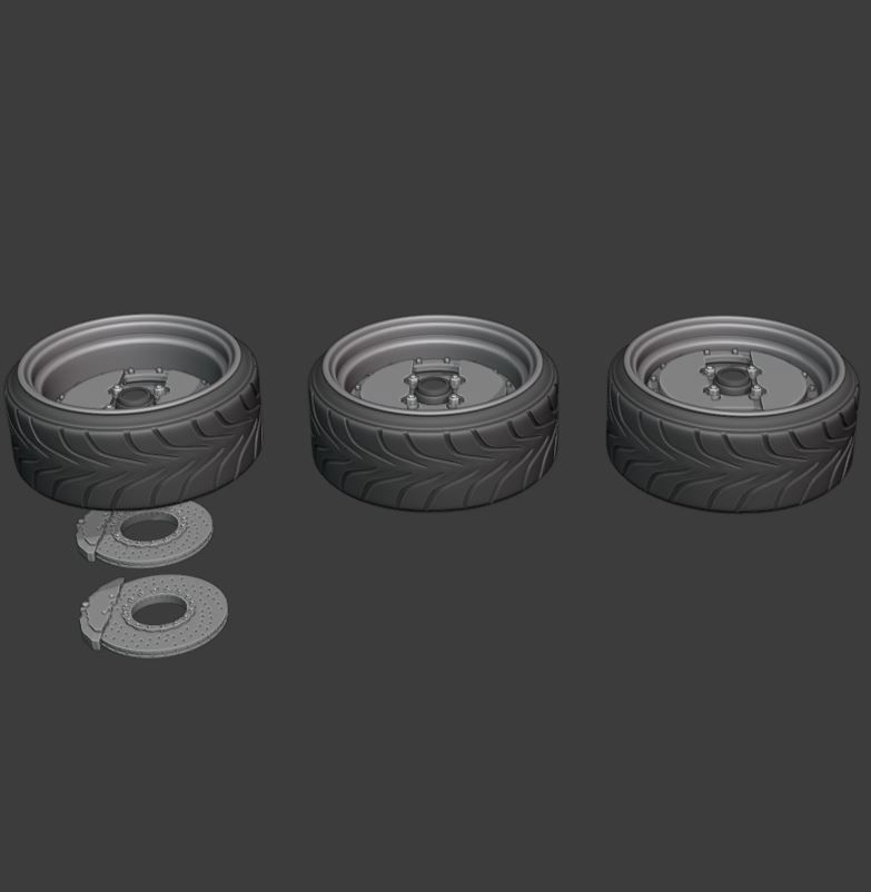 GLA WHEEL SET 3 OFFSETS separated HUB 3D model 3D printable | CGTrader