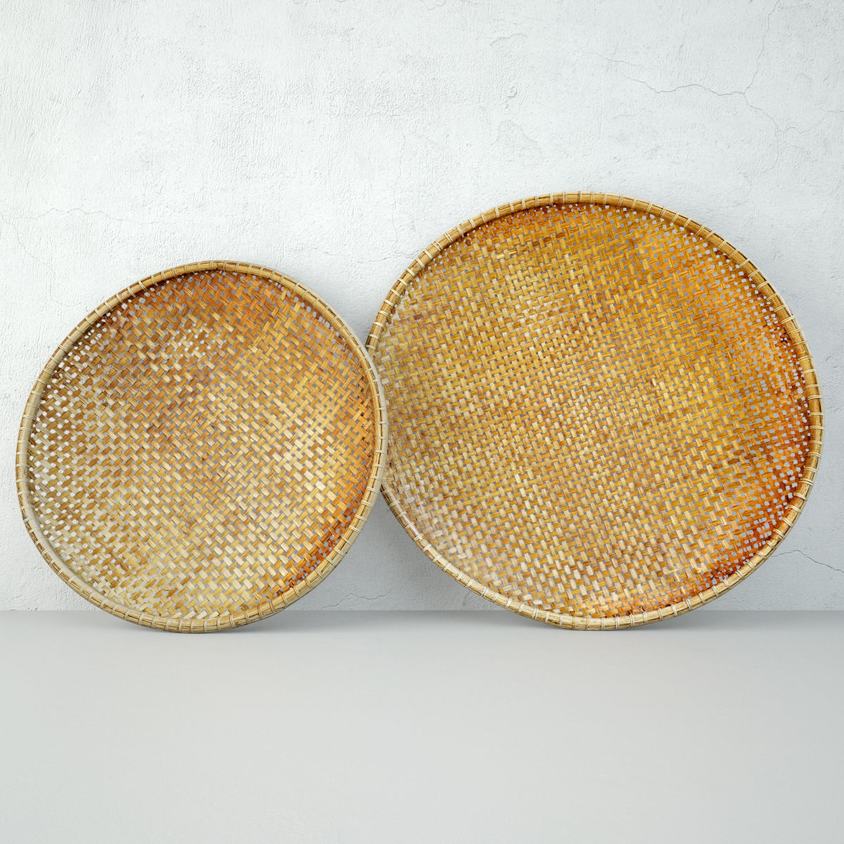 Bamboo Woven Round Trays 3D model | CGTrader