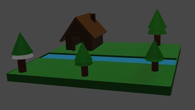 Small little world Starter level or world free VR / AR / low-poly 3D ...