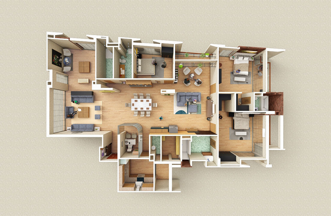 Animated Residential Interior design isometric view in Lumion 11 3D ...