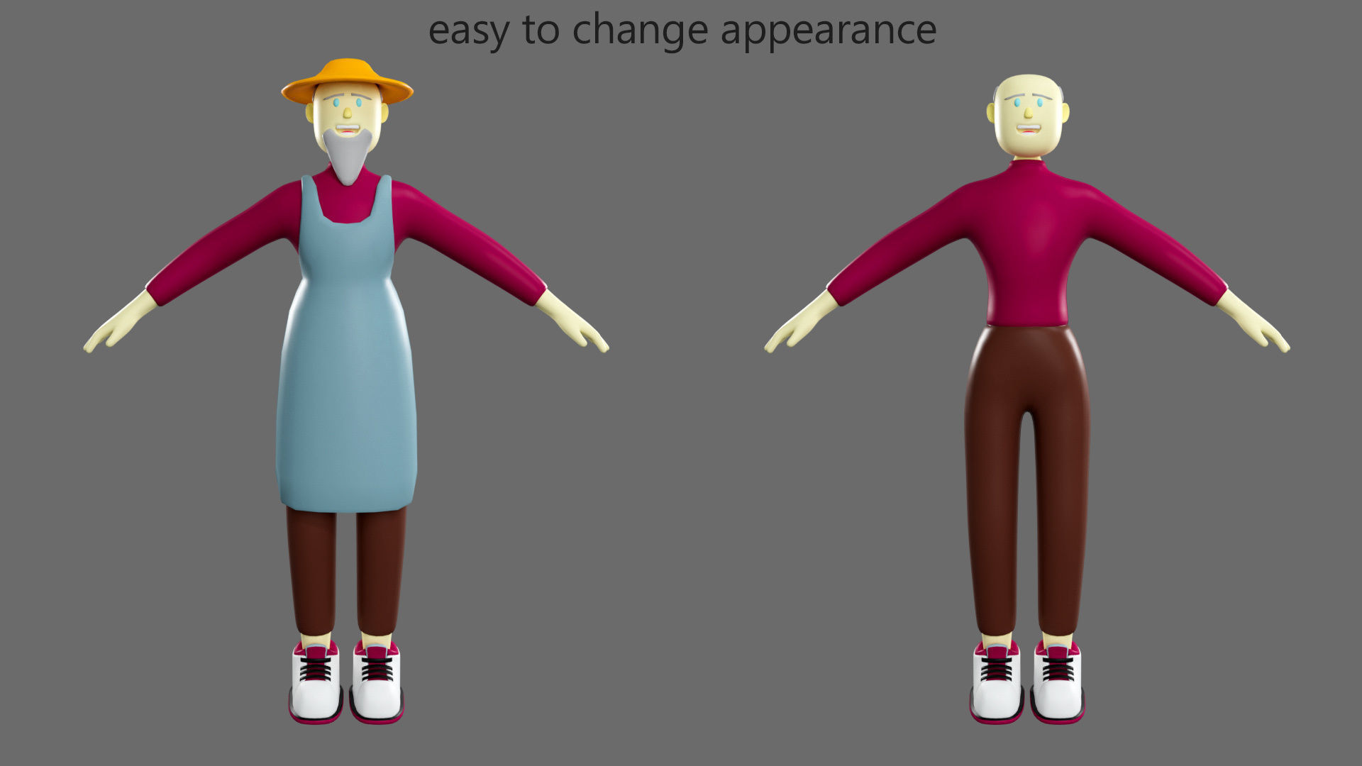 3D model Cartoon characters men VR / AR / low-poly | CGTrader