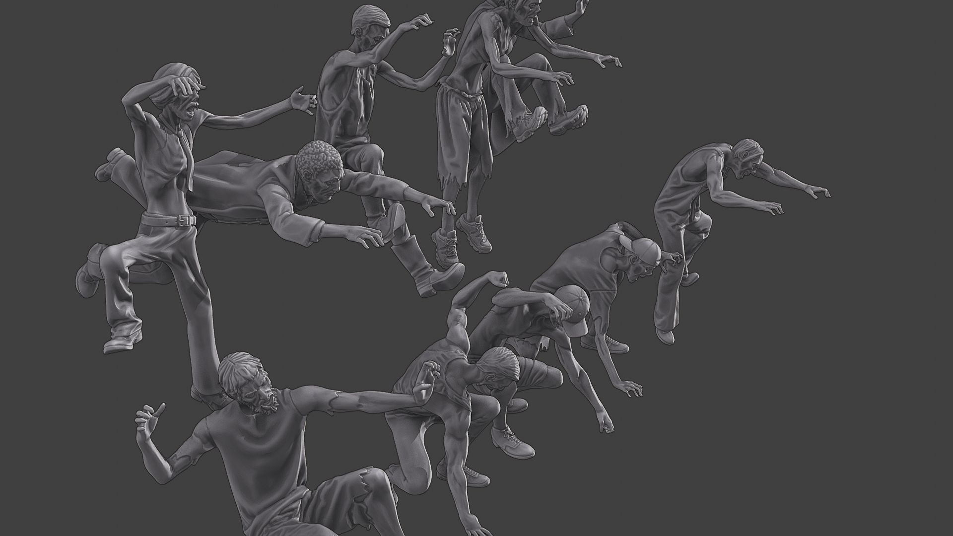 Casual Zombie CZ3 Pack 1 3D Model Collection | CGTrader