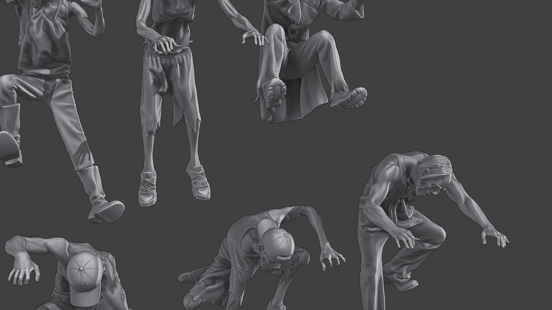 Casual Zombie CZ3 Pack 1 3D Model Collection | CGTrader