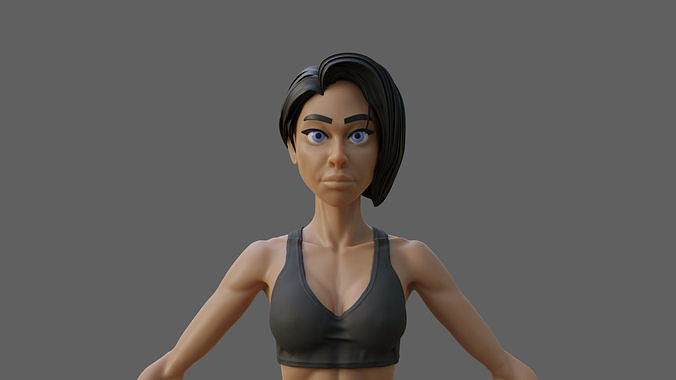 Cartoon Sports Female Character Sculpture 3D model | CGTrader