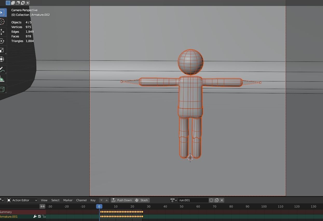 Stickman person running free VR / AR / low-poly 3D model animated ...