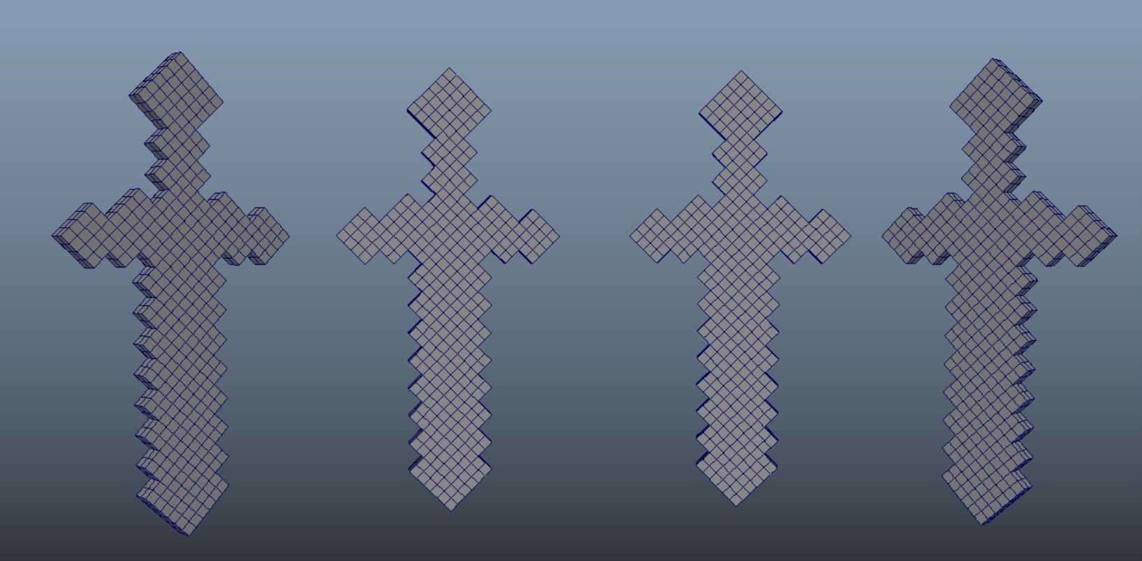 3D model Minecraft Sword Pack Low-poly 3D model VR / AR / low-poly ...