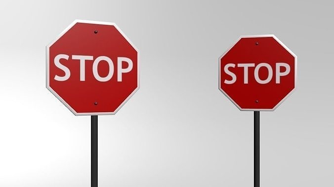 3D model Stop Sign VR / AR / low-poly | CGTrader