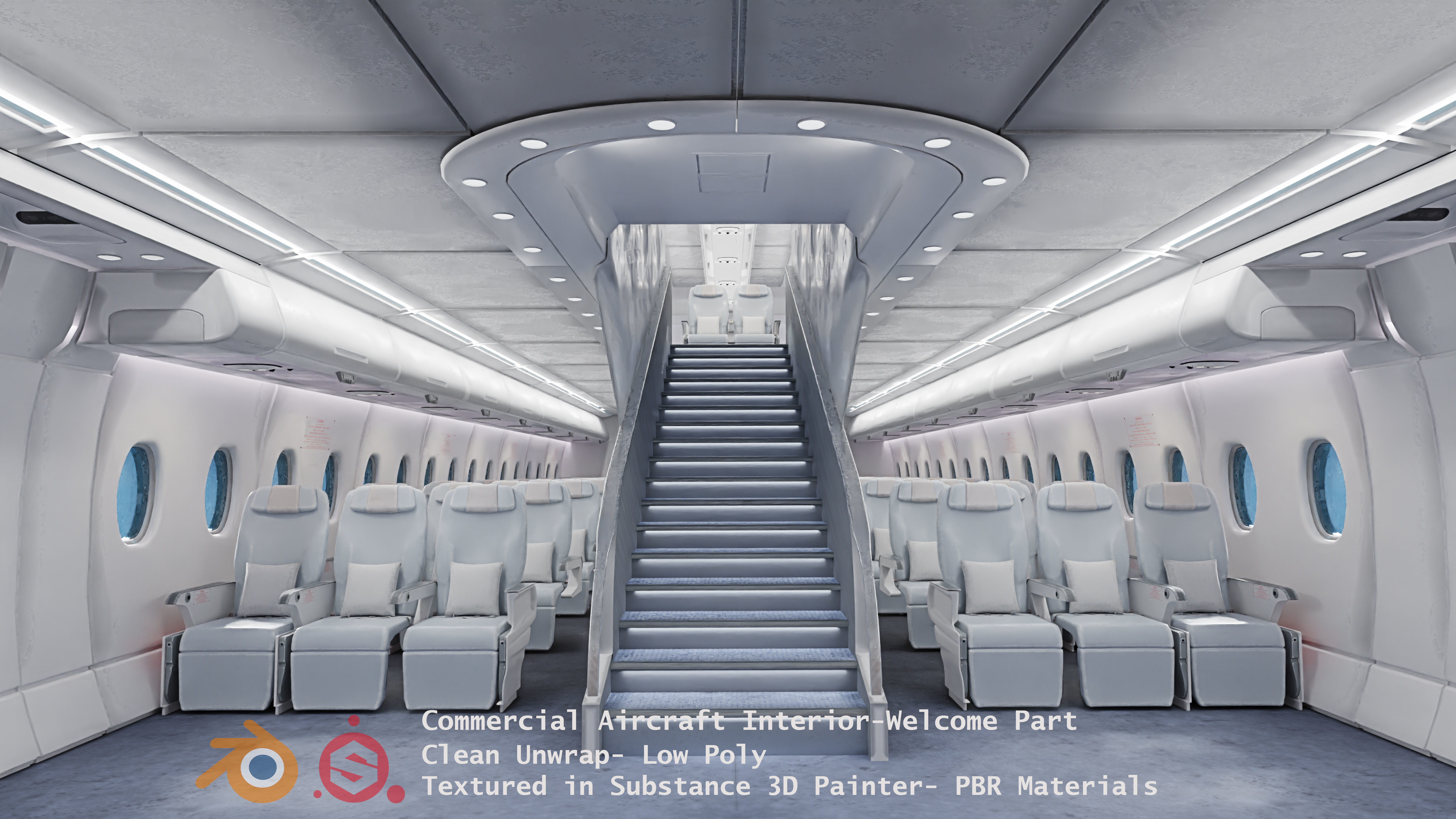 3D model Aircraft interior 3D model -Welcome part of aircraft VR / AR ...