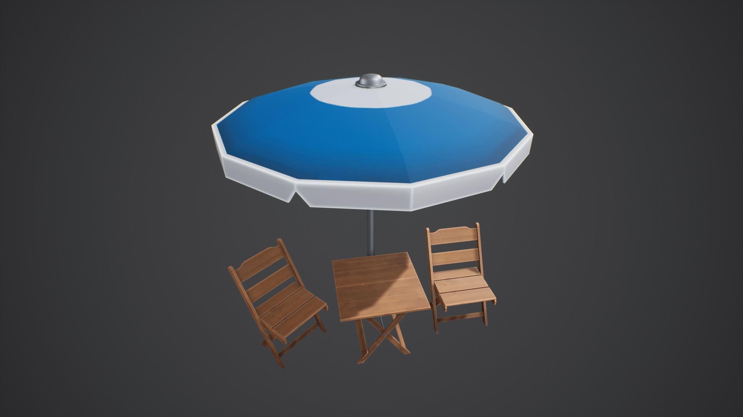 3D model Stylized Chair - Table and Umbrella VR / AR / low-poly | CGTrader