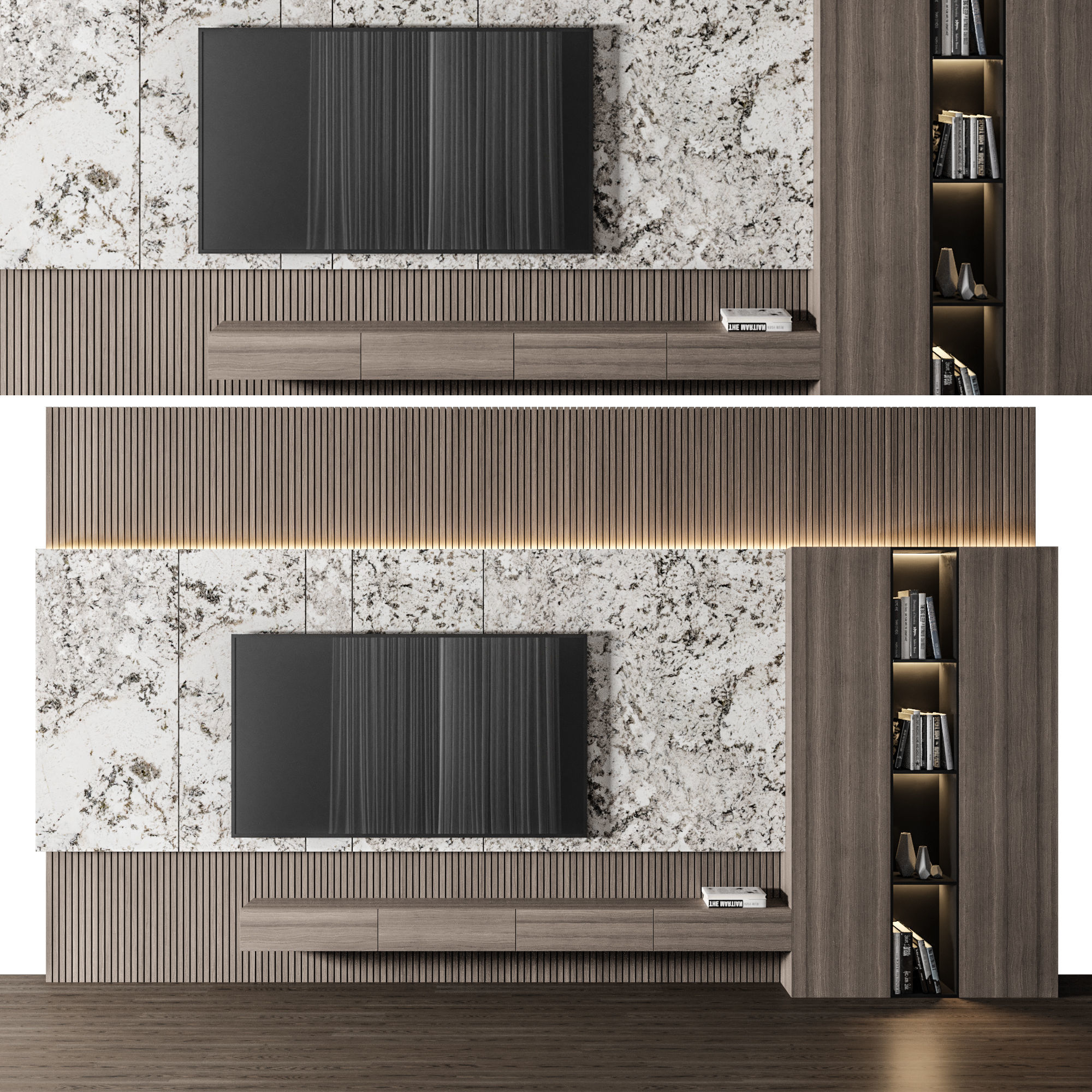 Modern TV Wall 35 3D model | CGTrader