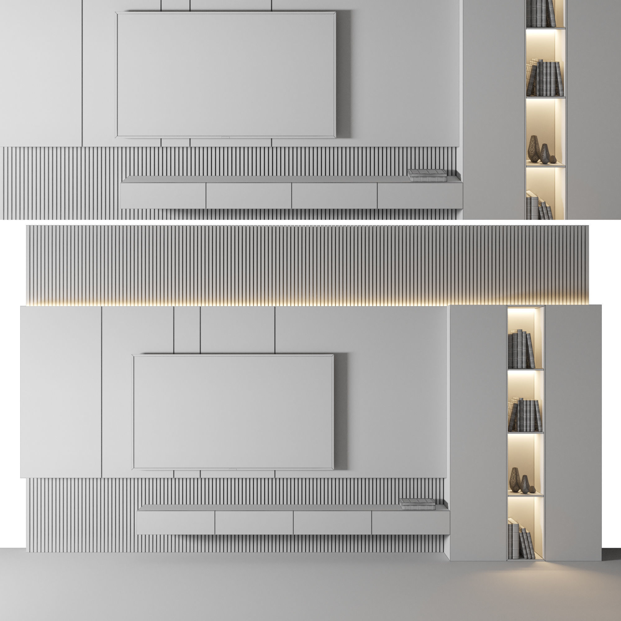 Modern TV Wall 35 3D model | CGTrader