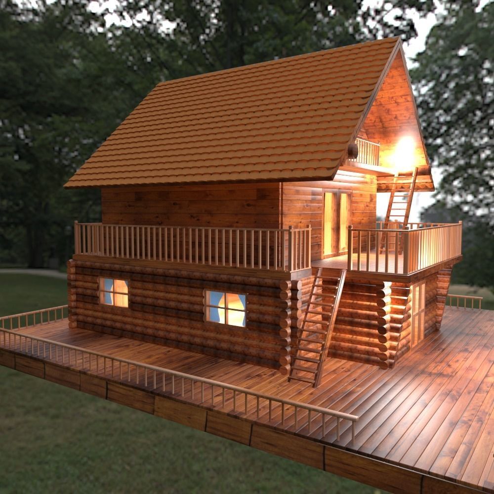 Cabin 3d model log 3D model | CGTrader