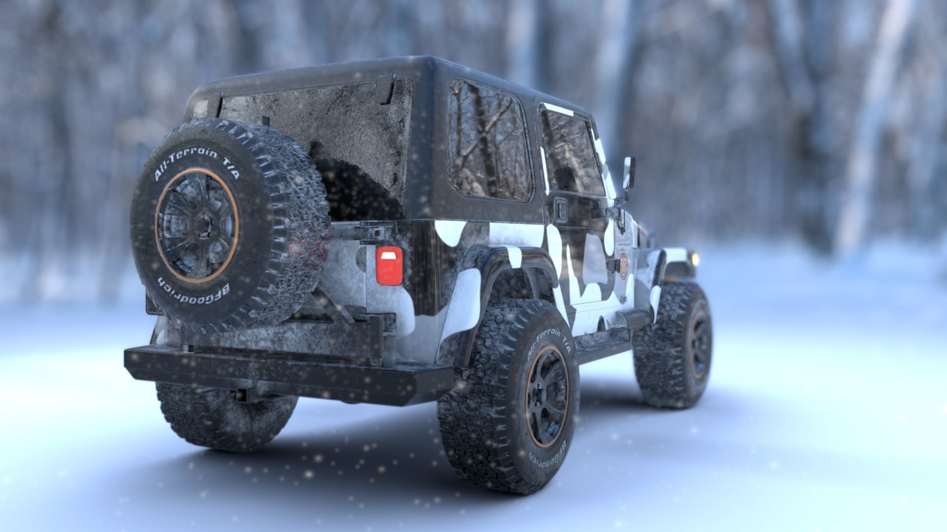 3D model Jeep Wrangler TJ Custom Design Jeep Arctic theme VR / AR / low ...