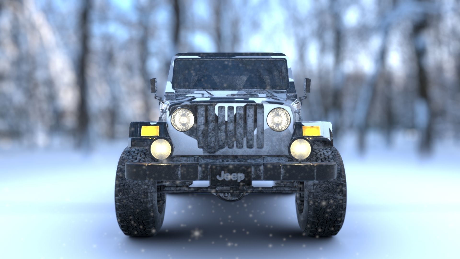 3D model Jeep Wrangler TJ Custom Design Jeep Arctic theme VR / AR / low ...