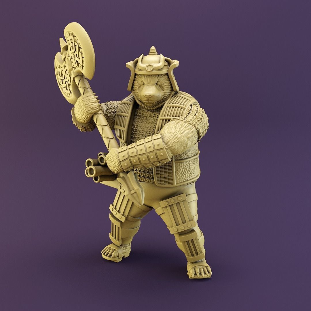 Samurai Panda 3D model 3D printable | CGTrader