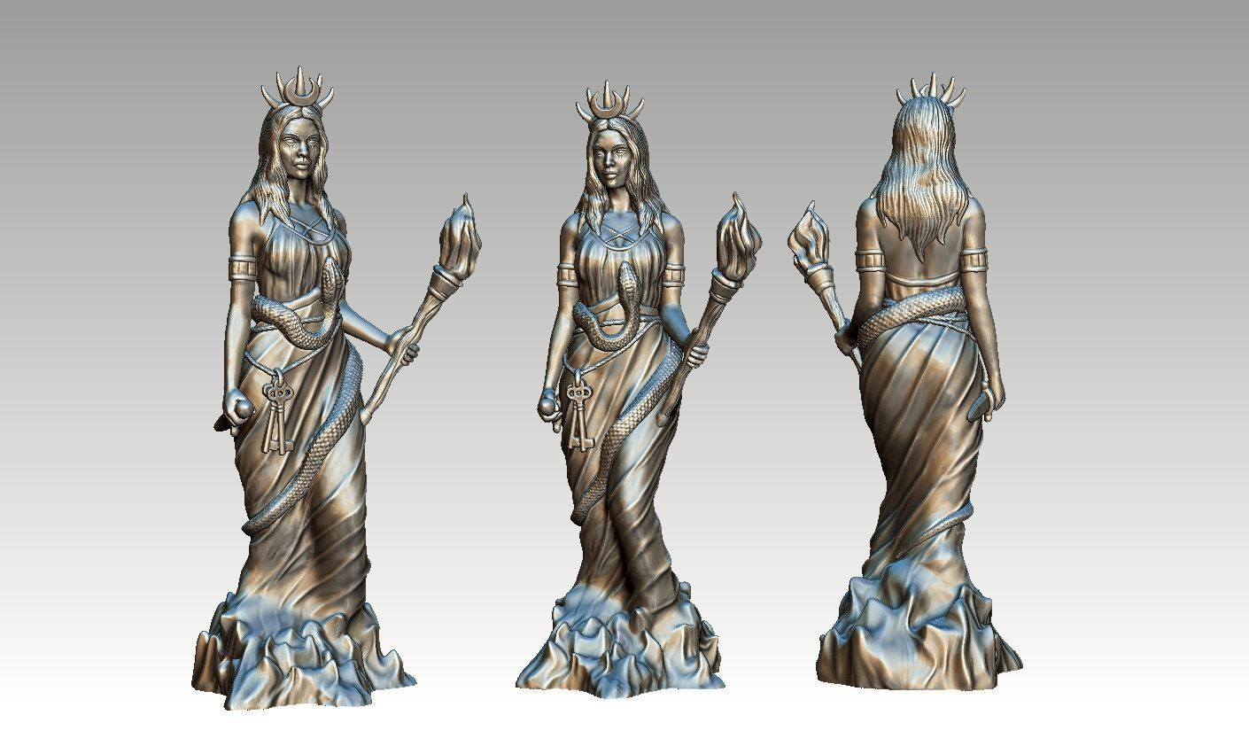 Hecate goddess statue for 3D Print 3D model 3D printable | CGTrader